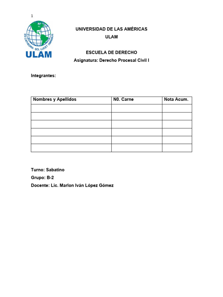 Trabajo Acumulativo - Ii Parcial (1) DPCN | PDF | Mandato | Ley procesal