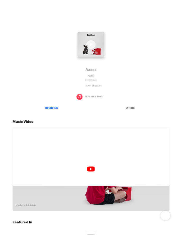 Aaaaa - Kiefer - Song Lyrics, Music Videos & Concerts | PDF