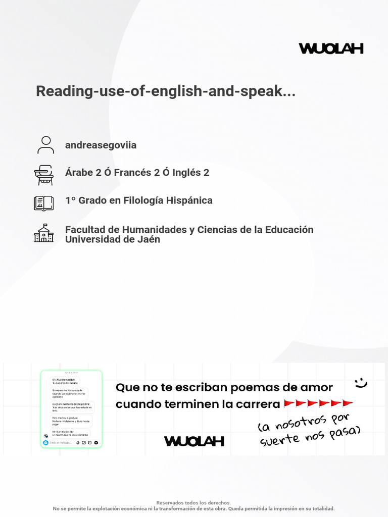 Reading Use of English and Speaking | PDF