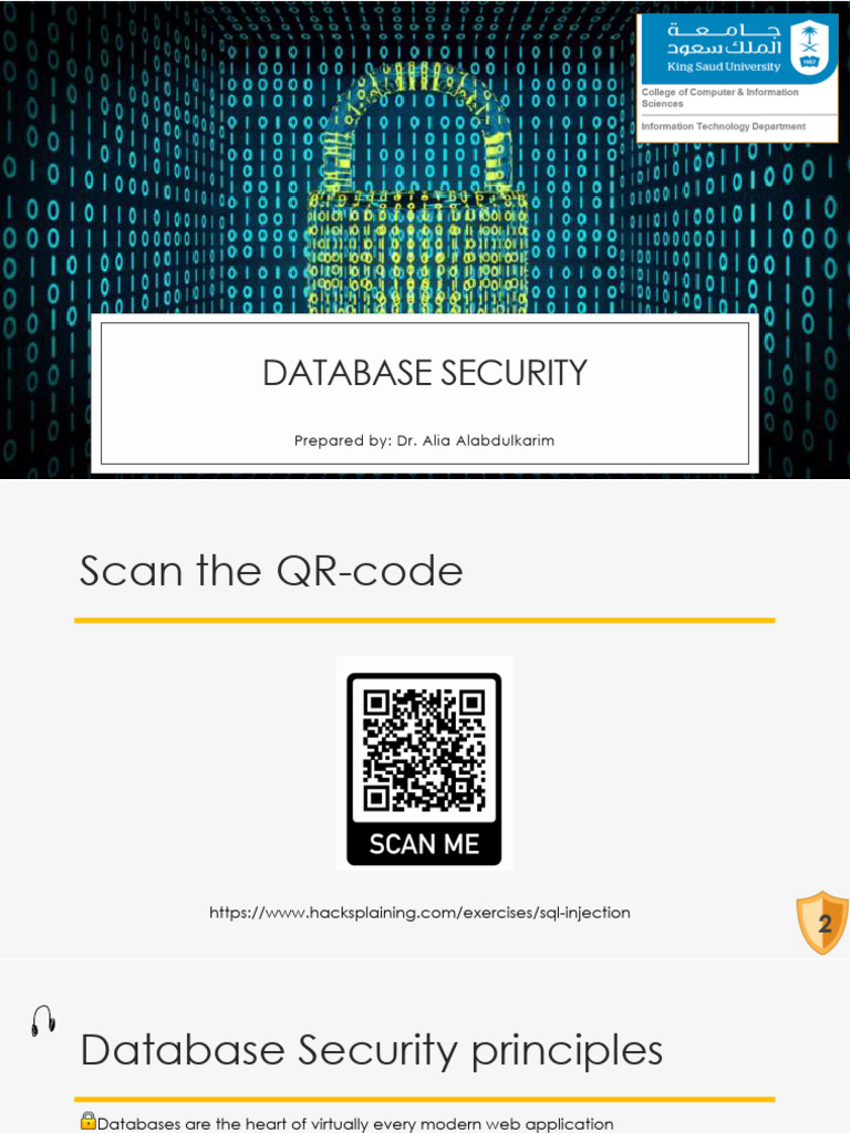 Lecture 8 Database Security | PDF | Security | Cyberwarfare