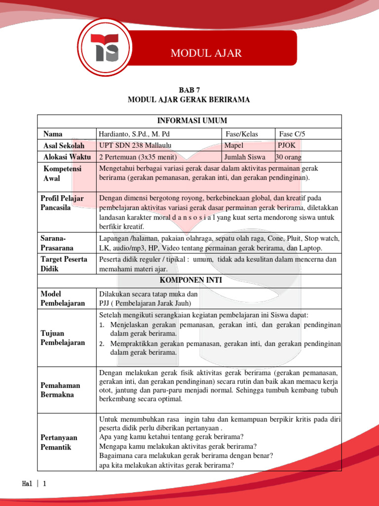 Modul Ajar Gerak Berirama | PDF