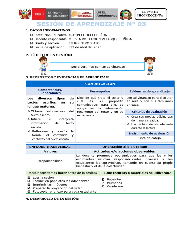 Sa Las Adivinanzas | PDF | Evaluación | Aprendizaje