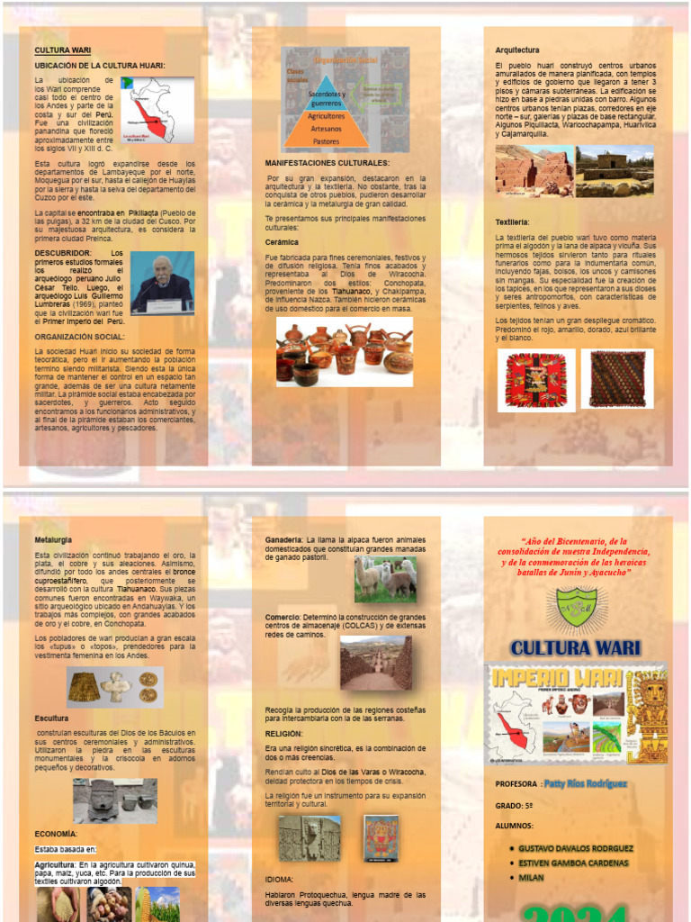 Cultura Wari Triptico 2 | PDF | Ciencias sociales | Arte