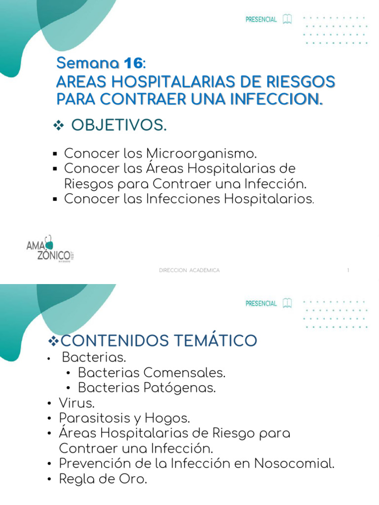 S16 Pareas Hospitalarias de Riesgo para Contraer Una Infeccion | PDF ...