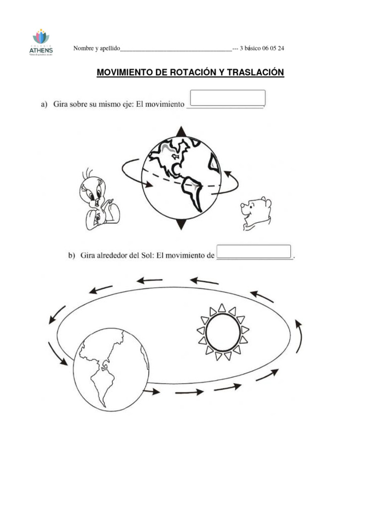 Evaluación sobre Movimientos de la Tierra | PDF | Sistema solar | Planetas