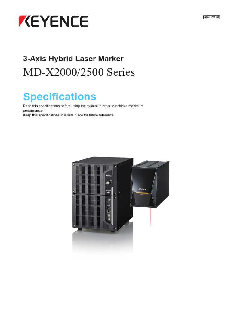 MD-X2000/2500 Series User Manual | PDF | Laser