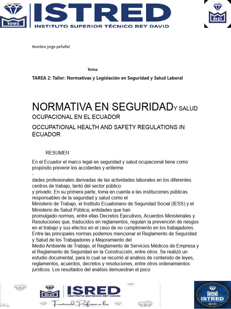 Normativas y Legislación en Seguridad y Salud | PDF | Derecho laboral ...