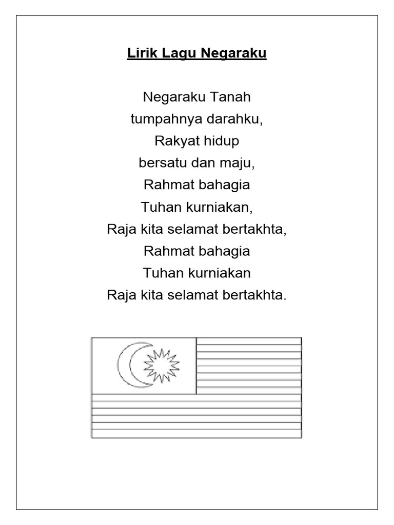 Lirik Lagu Kebangsaan Negaraku | PDF