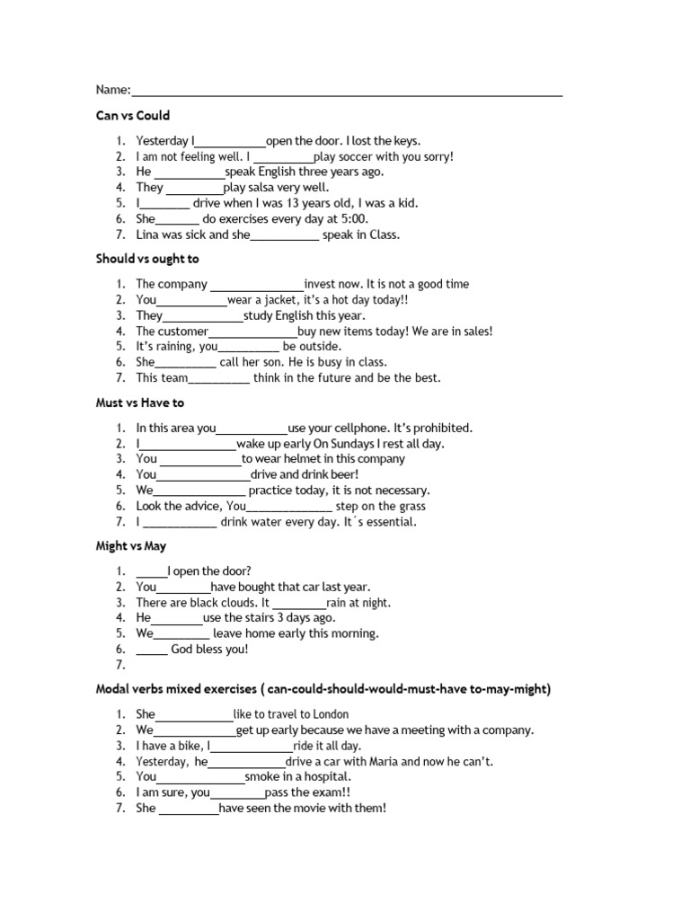 moDAL VERBS EXAmen 2 | PDF