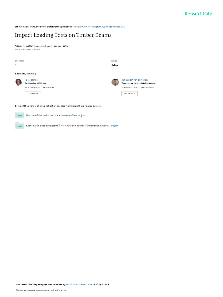 Wood Impact Test | PDF | Bending | Strength Of Materials