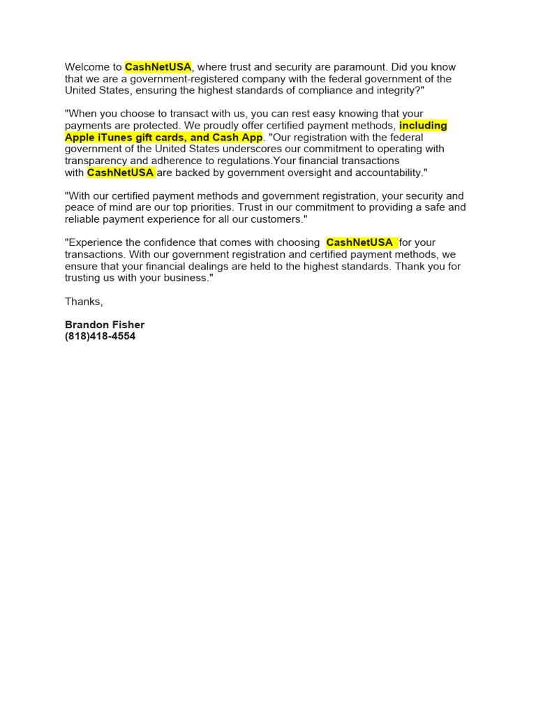 Closing Script | Download Free PDF | Loans | Cash