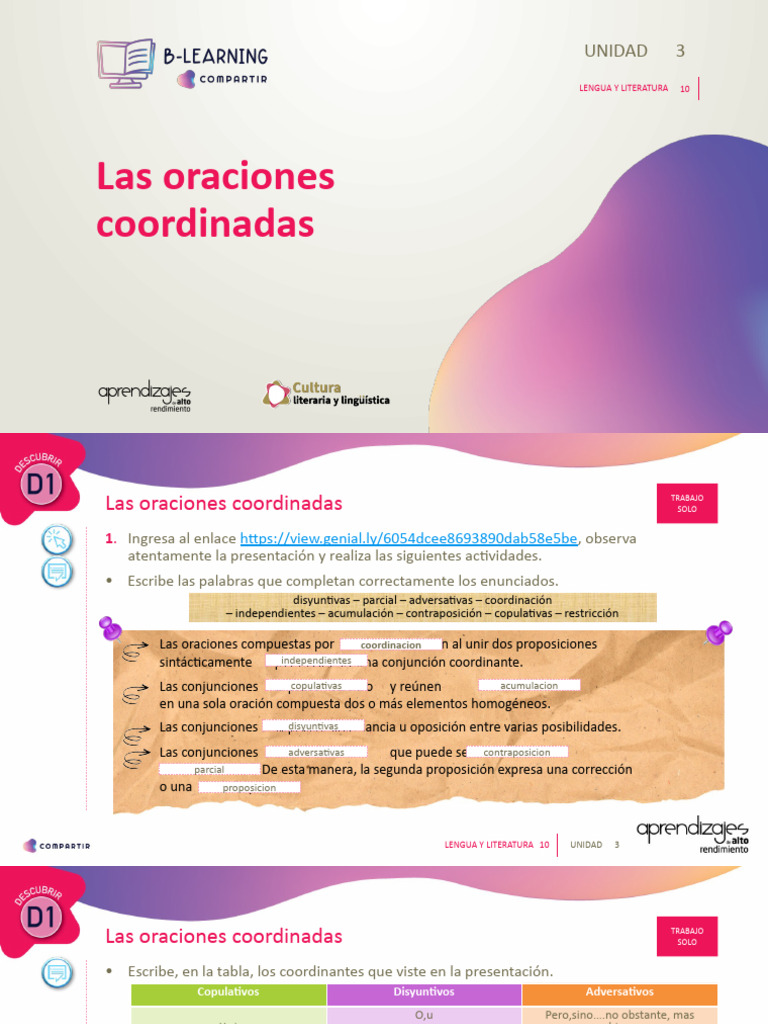 Oraciones Coordinadas y Subordinadas | PDF | Oración (Lingüística) | Sintaxis