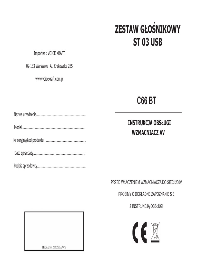 Instrukcja Obslugi C66 BT | PDF