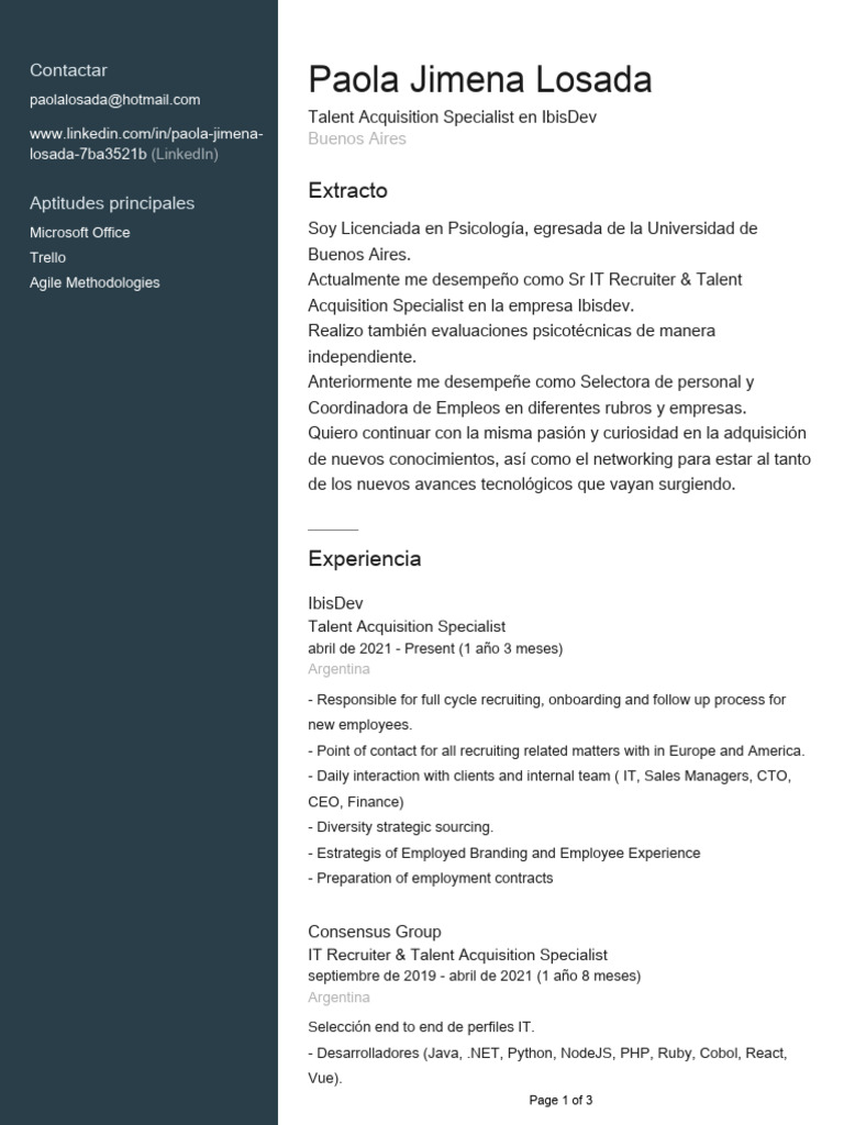 CV Paola Losada | PDF | Informática | Tecnologías de la información