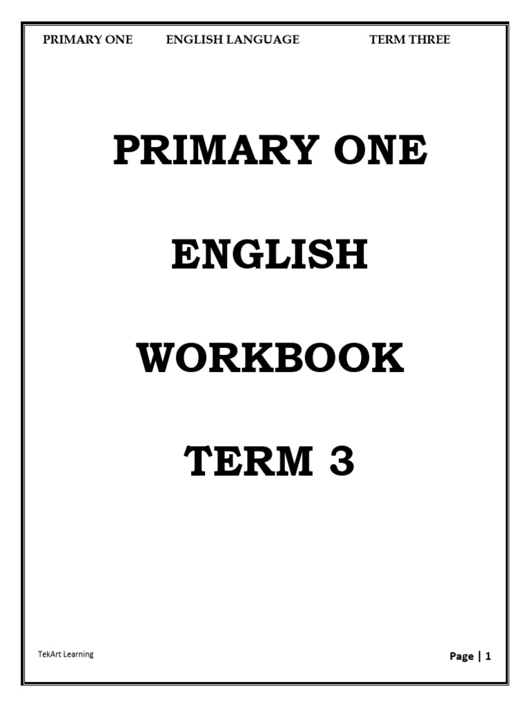 Primary One English Workbook Term 3 | PDF | English Language
