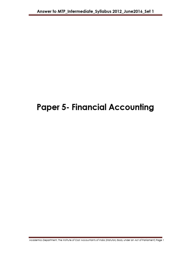 Paper5-Solution | PDF | Debits And Credits | Expense