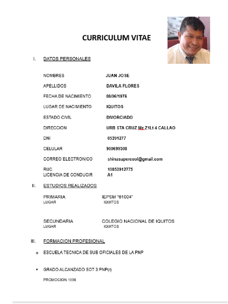 CURRICULUMVITAE Ejemplo | PDF