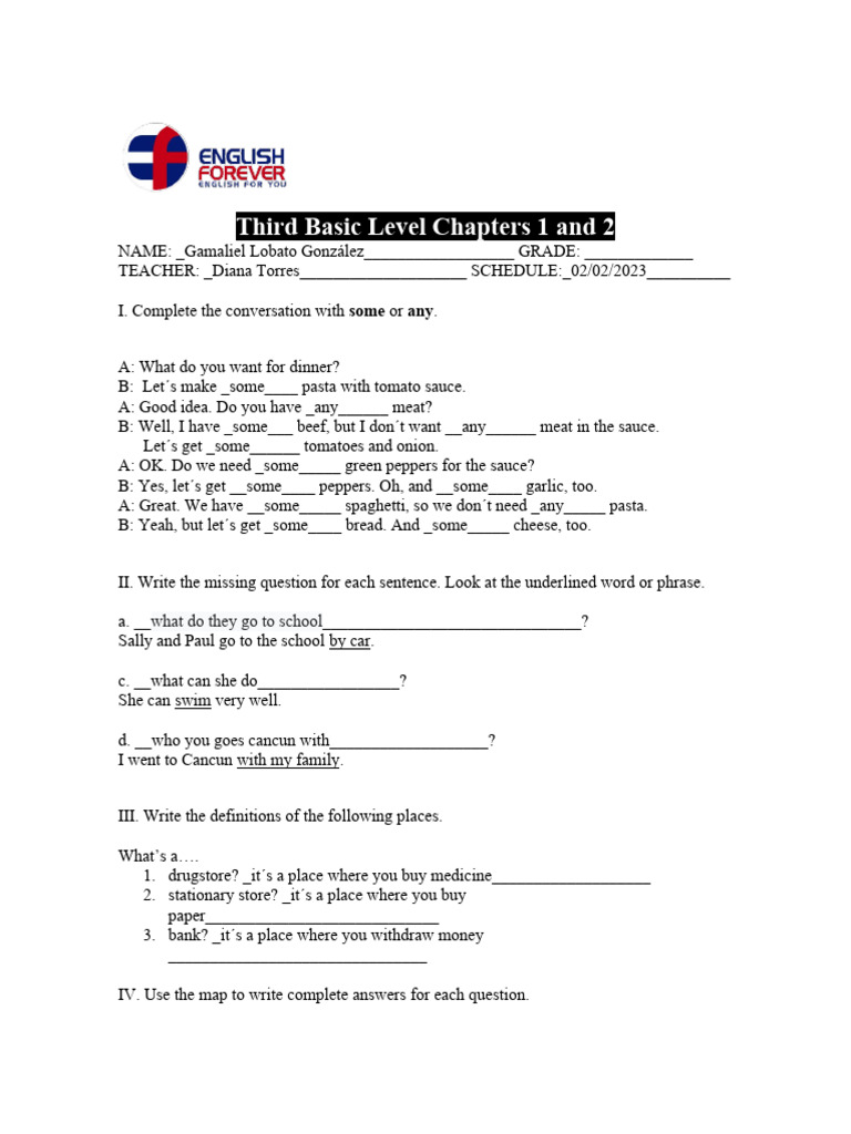 Basic English Exercises: Conversations & Definitions | PDF | San Francisco
