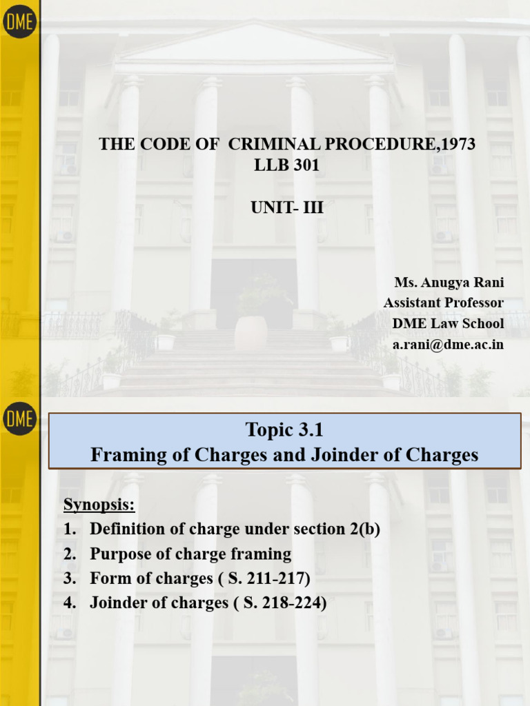 Framing and Joinder of Charges in CrPC | PDF | Crimes | Crime & Violence
