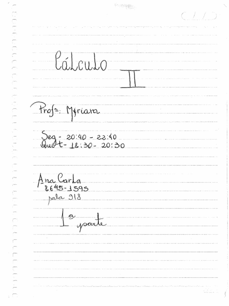 Caderno Calculo II Parte 1 | PDF