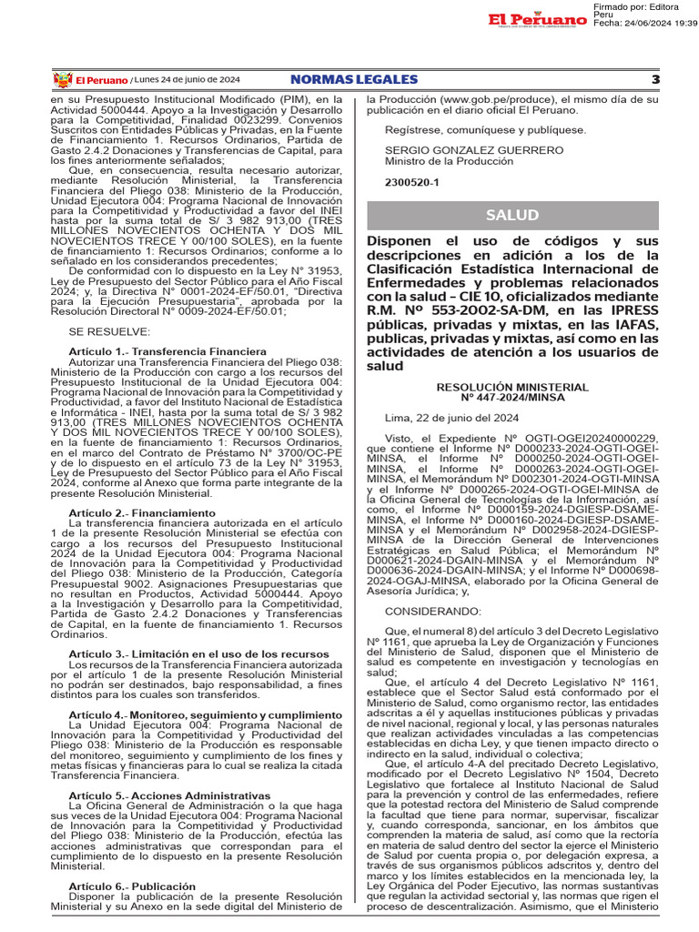 Uso de codigos CIE 10 | PDF | Ministerio (Departamento de Gobierno)