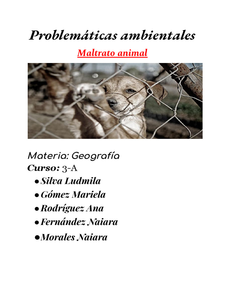 Maltrato Animal TP Geo | PDF | Abuso infantil | Crueldad hacia los animales