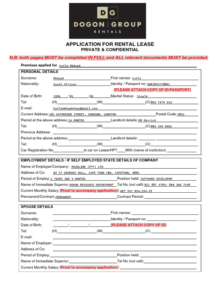 Application Form - Individual | PDF | Private Law