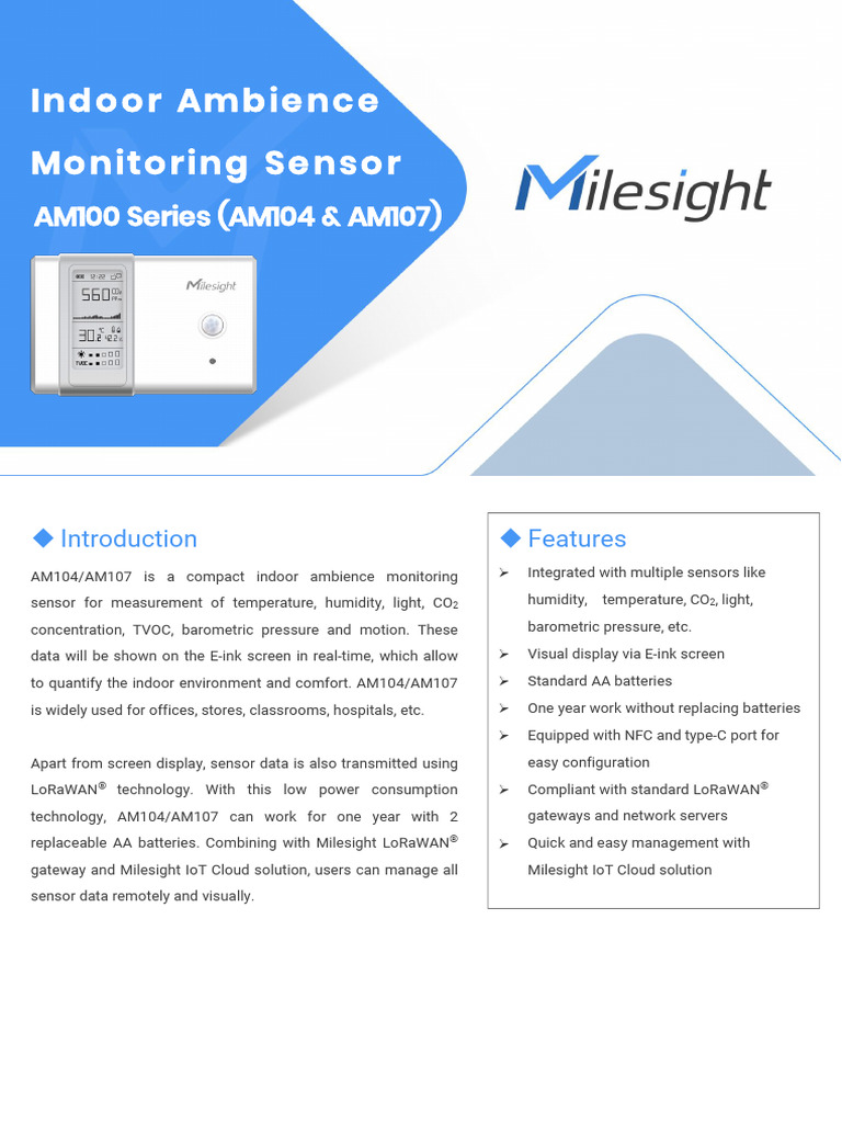 AM104 107 Series Datasheet en | PDF | Internet Of Things | Sensor