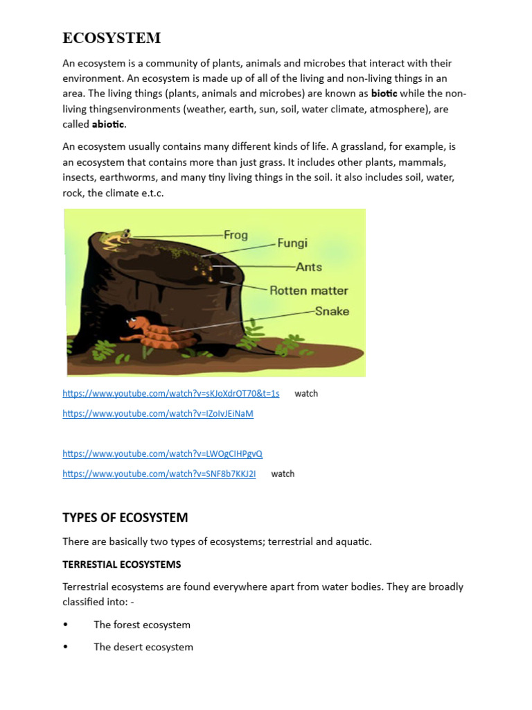 ECOSYSTEM | PDF | Ecosystem | Aquatic Ecosystem