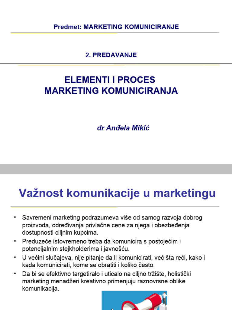Marketing Komuniciranje 2 Predavanje | PDF