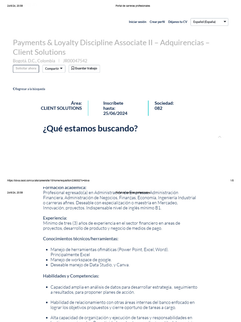 Payments & Loyalty Discipline Associate II - Adquirencias - Client ...