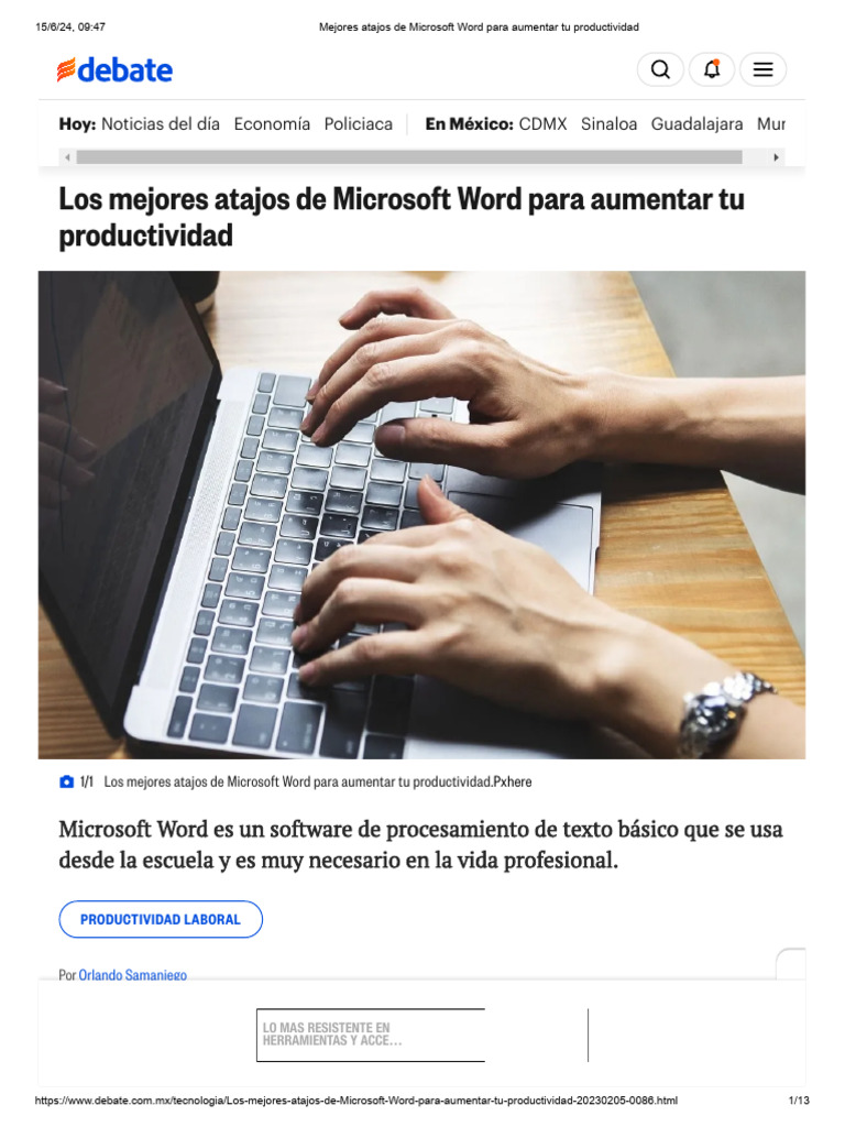 Mejores atajos de Microsoft Word para aumentar tu productividad | PDF ...