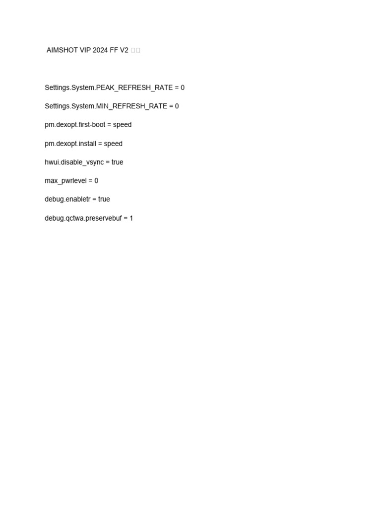 AIMSHOT VIP 2024 FF V2 Settings Guide | PDF | Computers