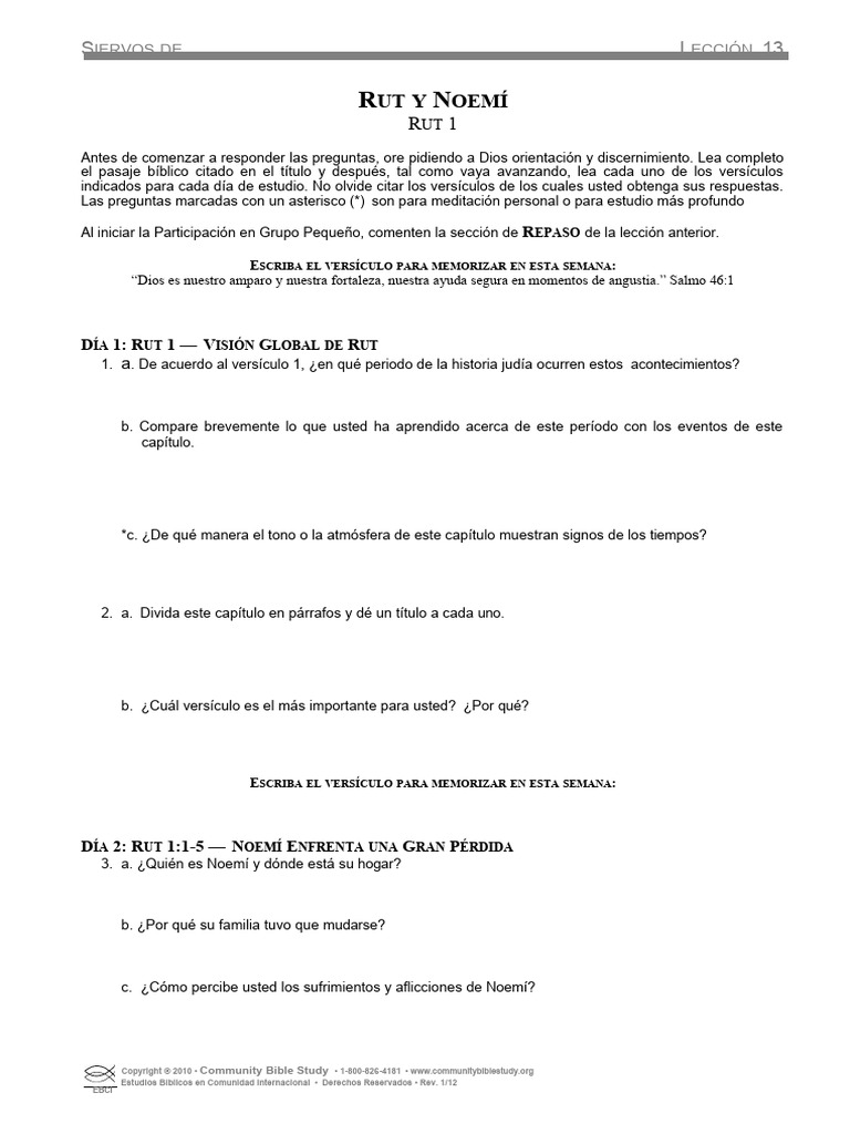 Estudio de Ruth | PDF | Libro de rut | Rut (figura bíblica)