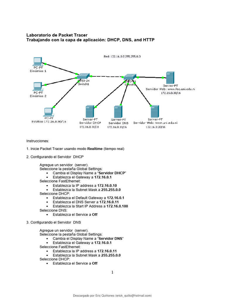 Practica Servidor DNS Web Packet Tracer-2 | PDF | Dirección IP | sistema de nombres de dominio