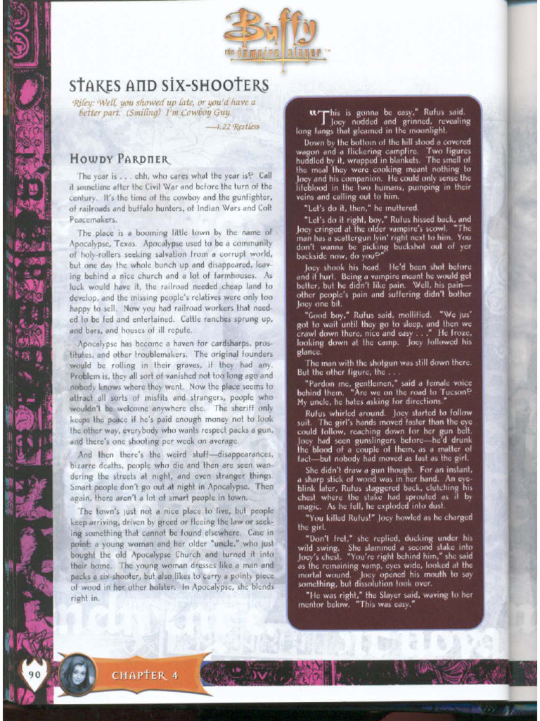 Buffy The Vampire Slayer - Stakes and Six-Shooters | PDF