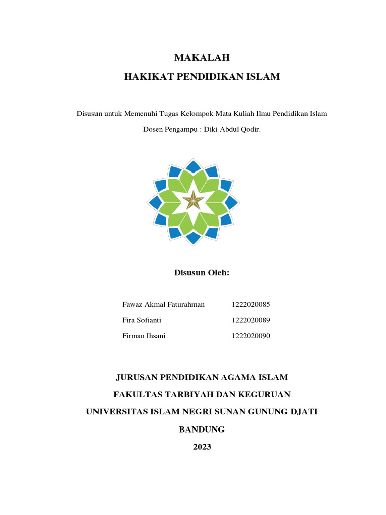 MAKALAH HAKIKAT PENDIDIKAN ISLAM (Fix), Kel. 1 IPI | PDF | Karier & Perkembangan