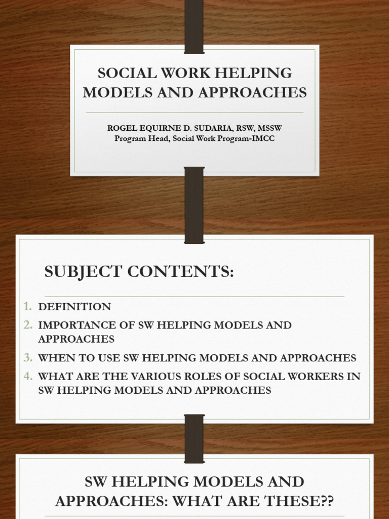 SW Helping Models and Approaches | PDF | Social Work | Psychotherapy
