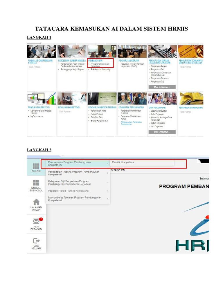 Tatacara Kemasukan Ai Dalam Sistem Hrmis | PDF