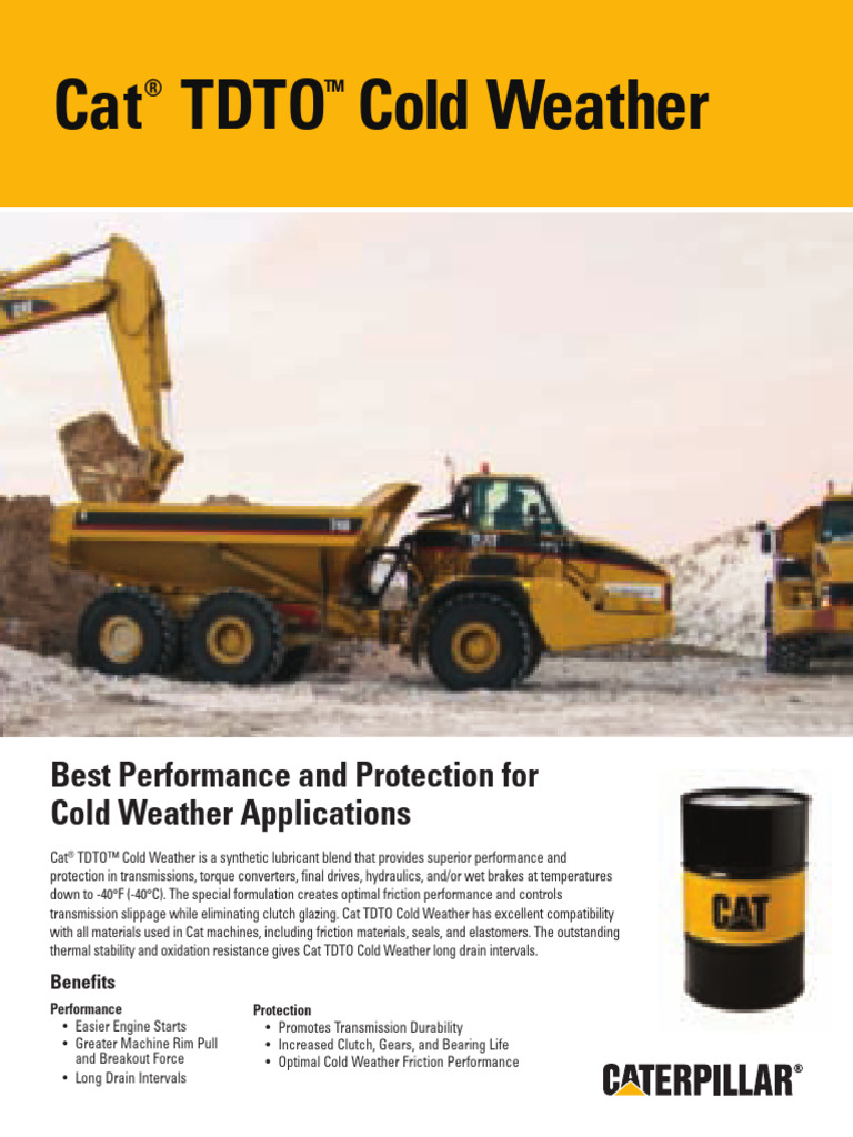 Cat Oil Tdto Cold Weather | PDF | Clutch | Viscosity