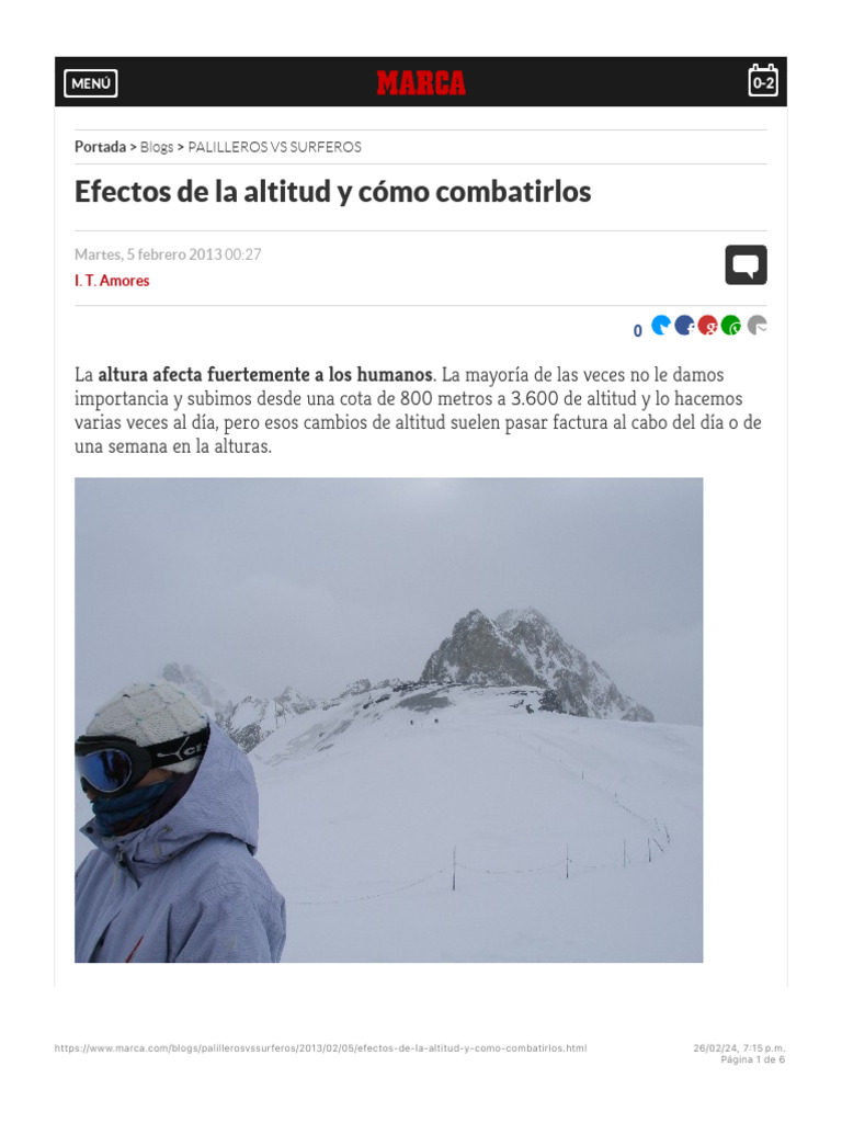 Efectos de la Altitud y Prevención | PDF | Medicina CLINICA ...