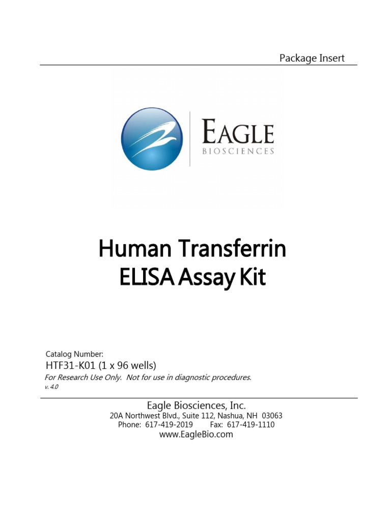HTF31-K01 Human Transferrin ELISA Assay Kit Package Insert v4 ...
