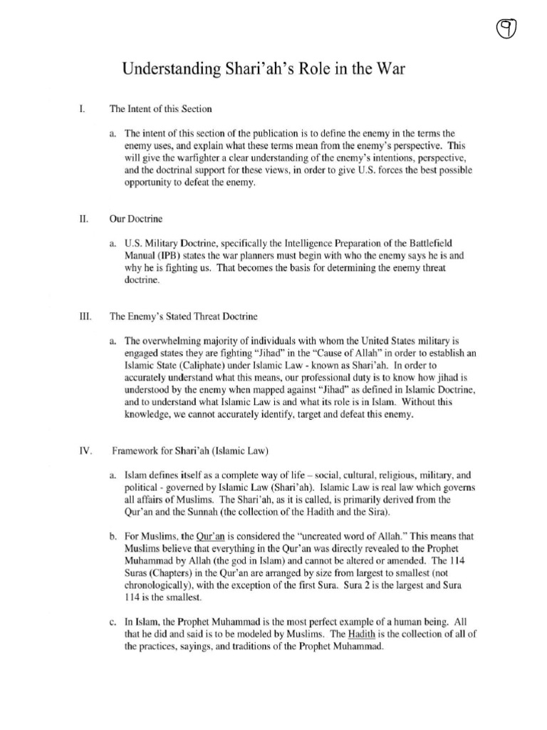 Shari'ah and Jihad: Understanding the Enemy | PDF | Hadith | Jihad