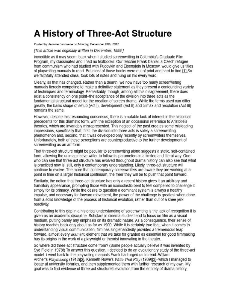 A History of Three Act Structure | PDF