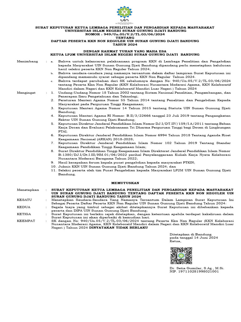 6908 SK Peserta KKN Non Reguler 20242 | PDF