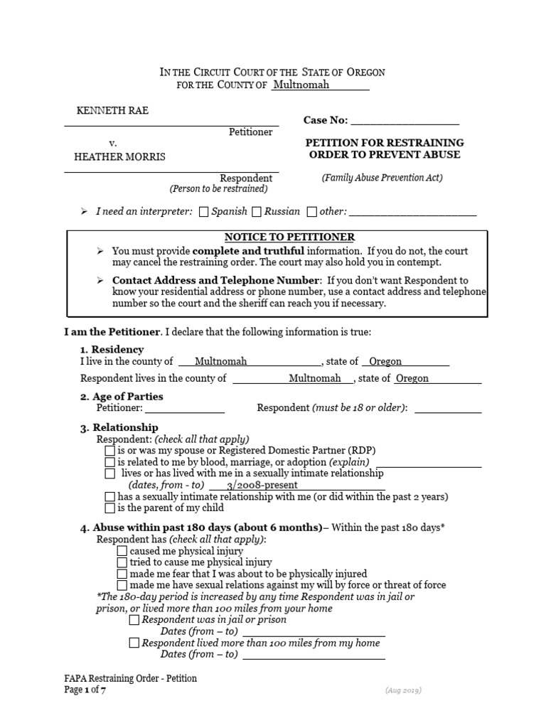 Fapa-Apply-Packet-Signature Needed | PDF | Restraining Order | Child ...