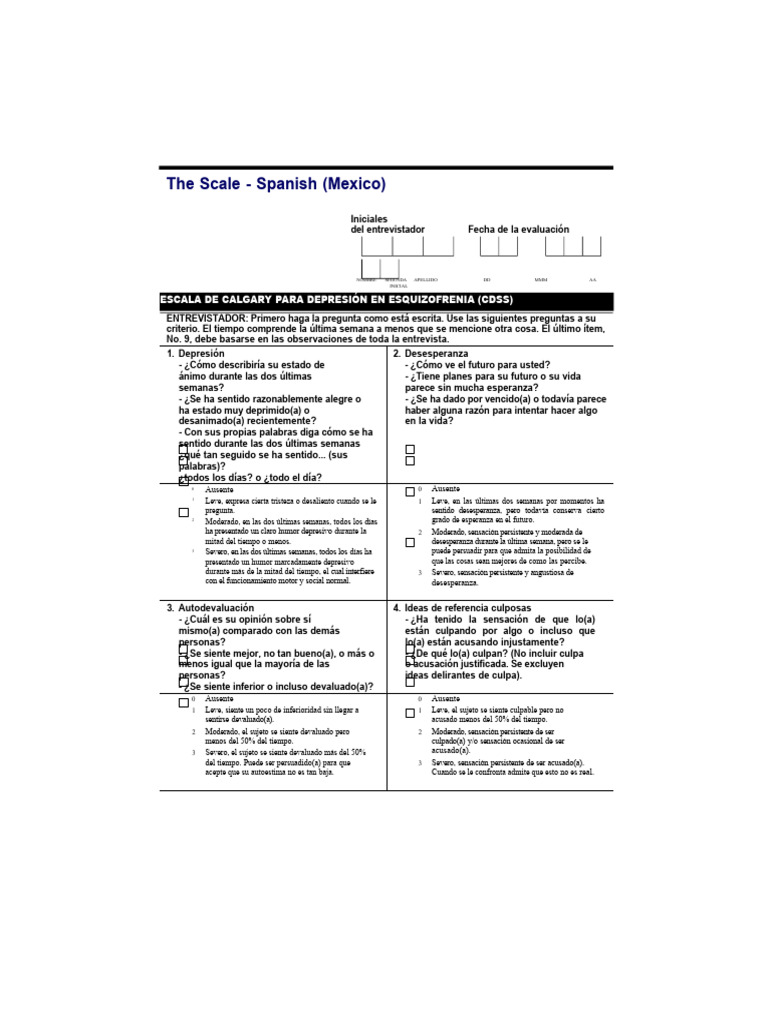 CDSS | PDF | Depresión (estado de ánimo)