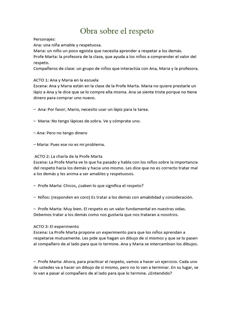 Obra Sobre El Respeto | PDF