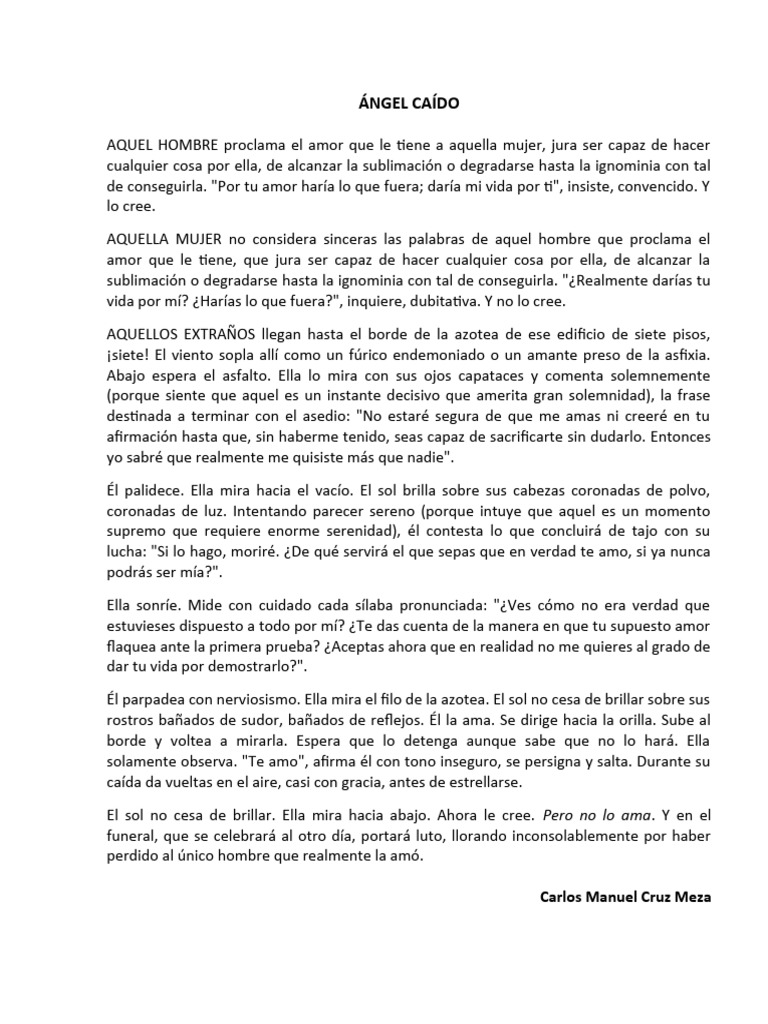 Ángel Caído - Cuento | PDF | Amor
