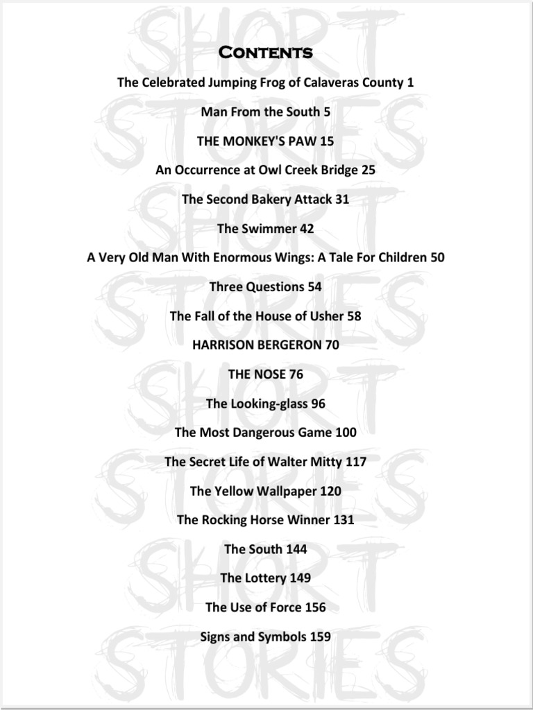 Classic Short Stories Collection | PDF | Mystery, Thriller & Crime ...
